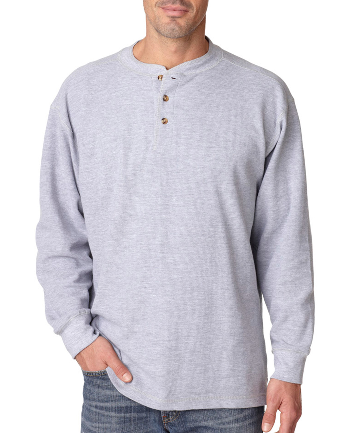 UltraClub 8456 Men Mini Thermal Henley | GotApparel.com