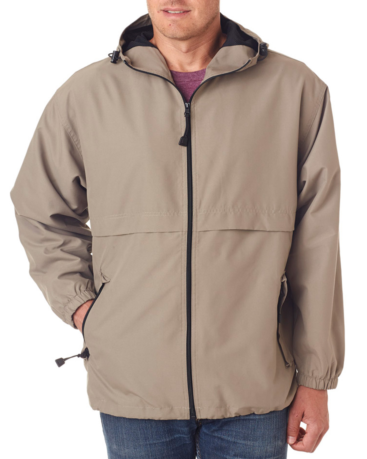 UltraClub 8908 Men Microfiber Full-Zip Hooded Jacket | GotApparel.com