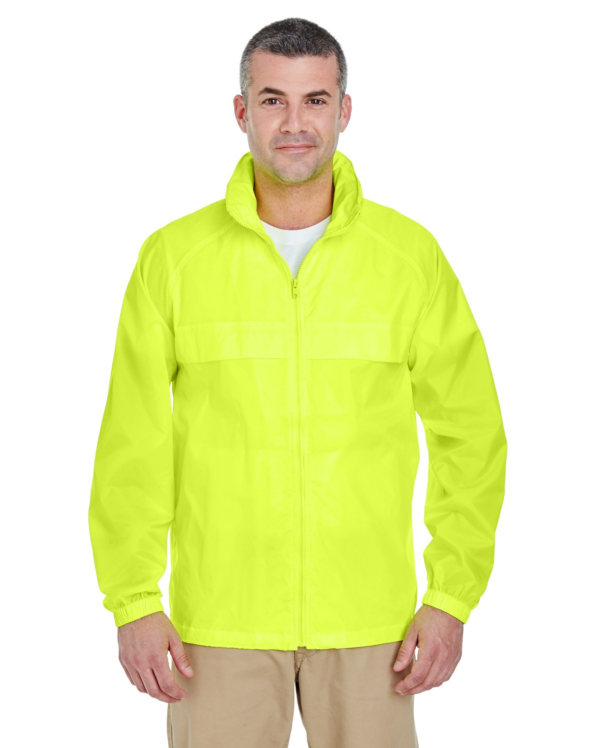 UltraClub 8929 Men Full-Zip Hooded Pack Away Jacket | GotApparel.com