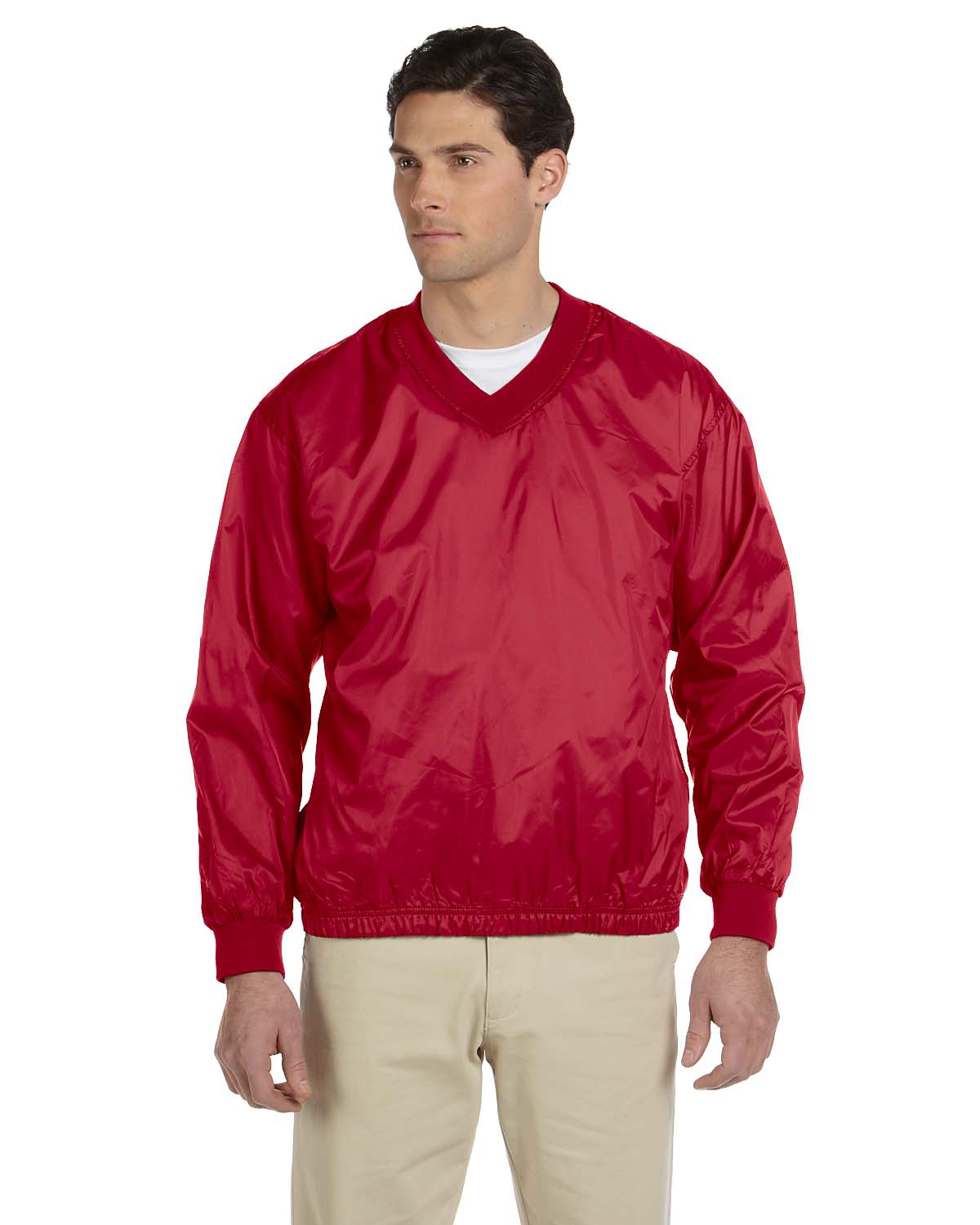 Harriton M720 Men Athletic V-Neck Pullover Jacket | GotApparel.com