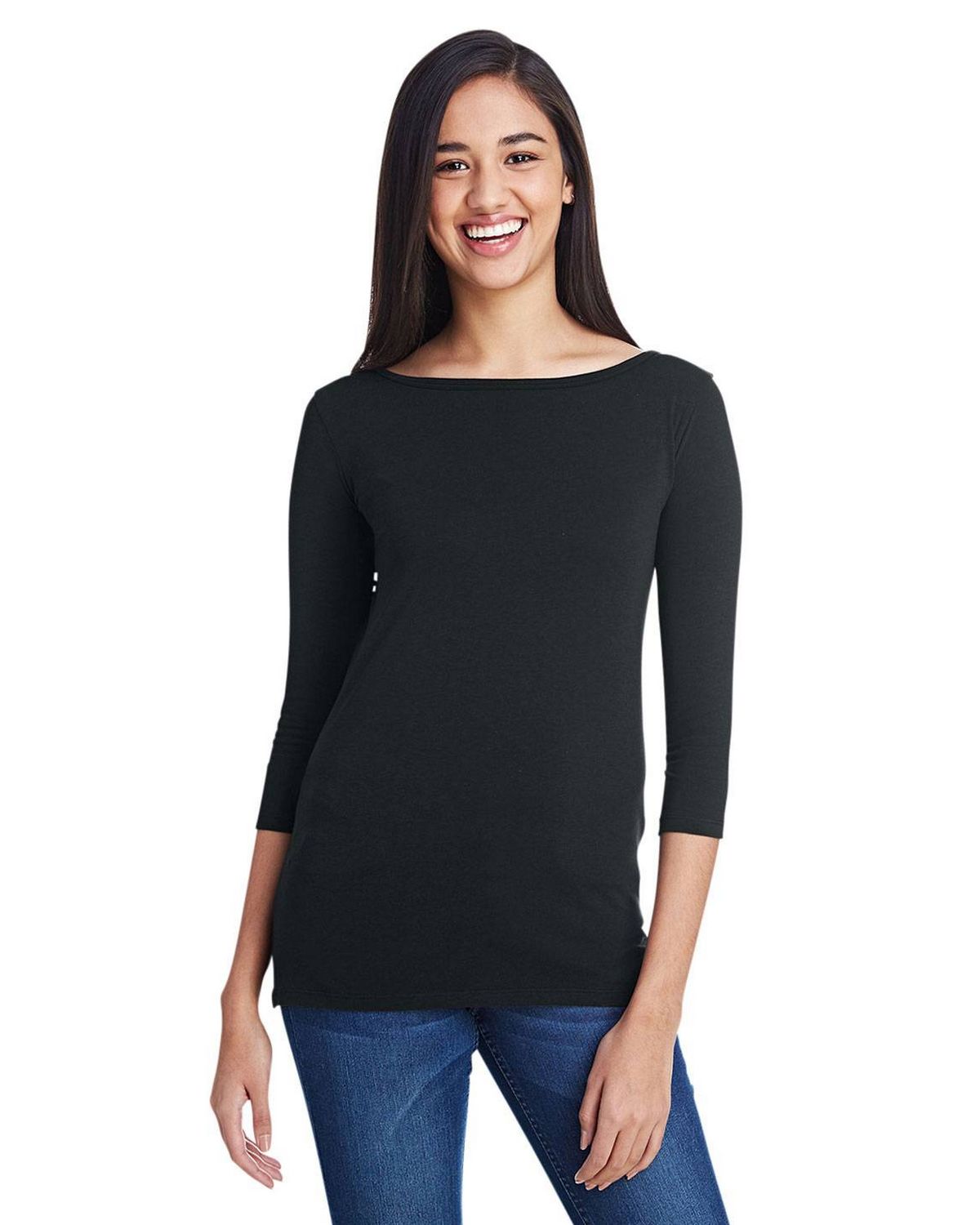 Anvil 2455L Women Stretch 3/4 Sleeve T-Shirt | GotApparel.com