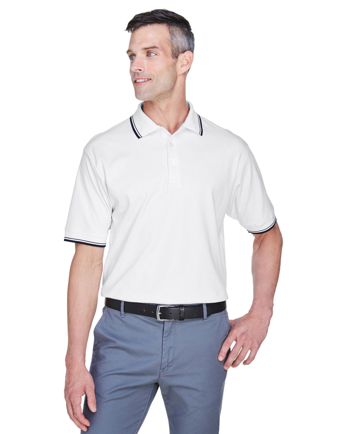 Devon & Jones Classic D140 Men Tipped Perfect Pima Interlock Polo ...