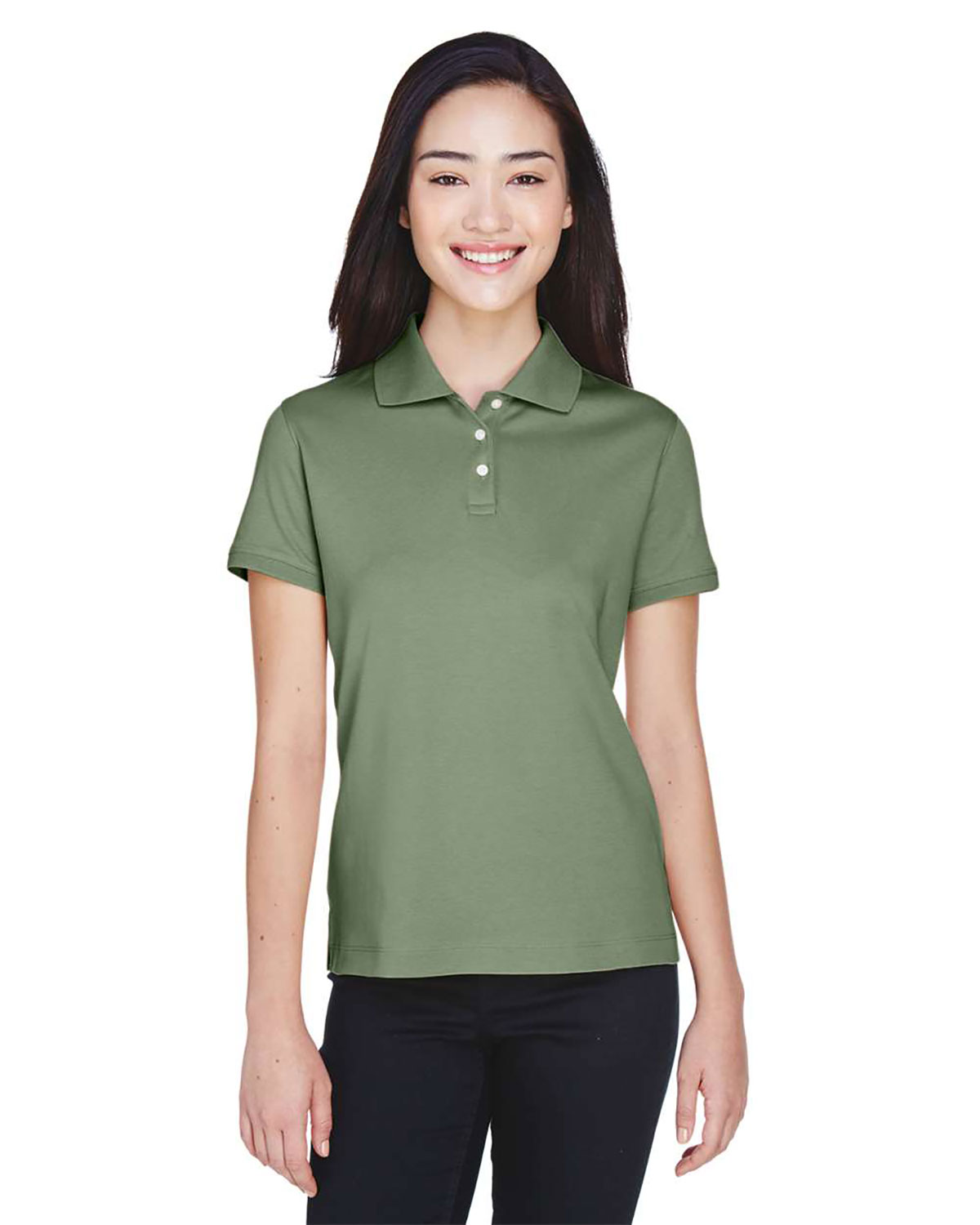 Devon & Jones Classic D140SW Women Solid Perfect Pima Interlock Polo