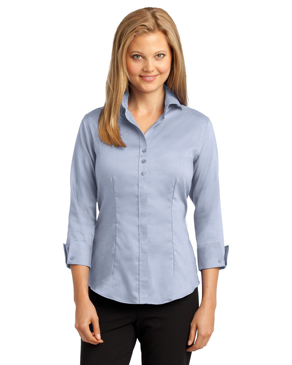 Red House RH69 Women 3/4-Sleeve Nailhead Non-Iron Button-Down Shirt