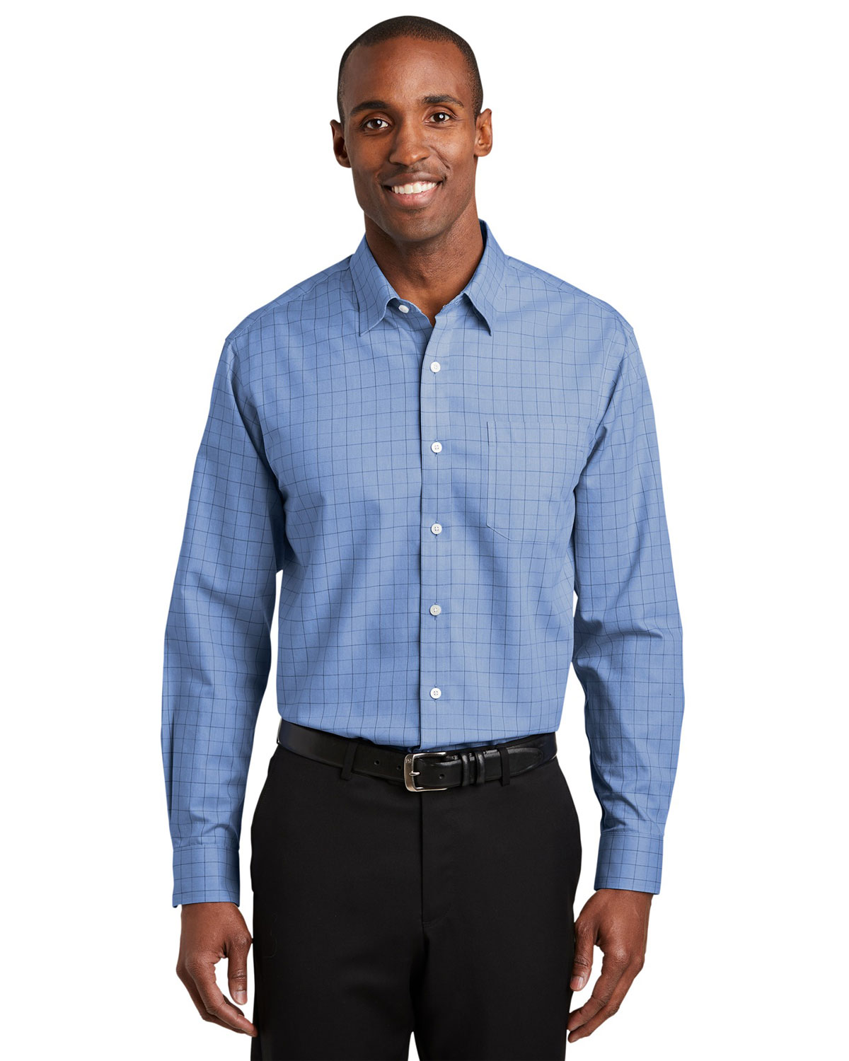 Red House RH70 Adult Windowpane Plaid Non-Iron Shirt - GotApparel