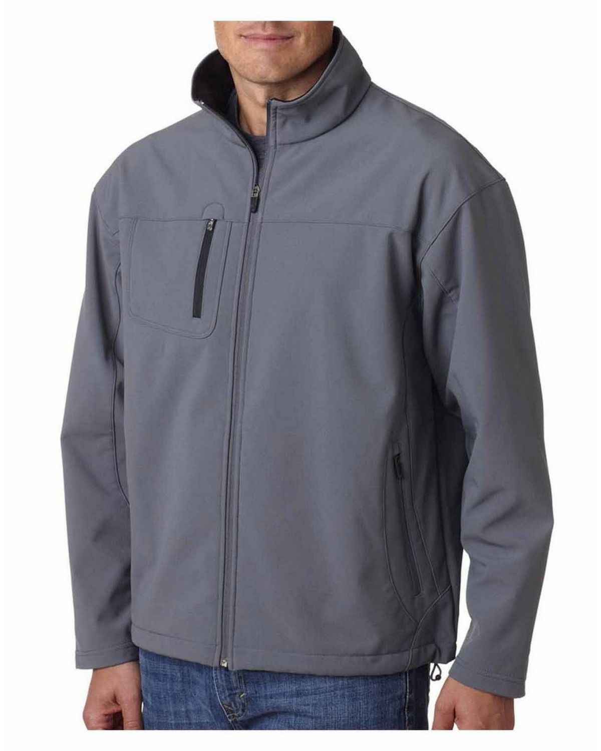 UltraClub 8280 Men Ripstop Soft Shell Jacket With Cadet Collar ...