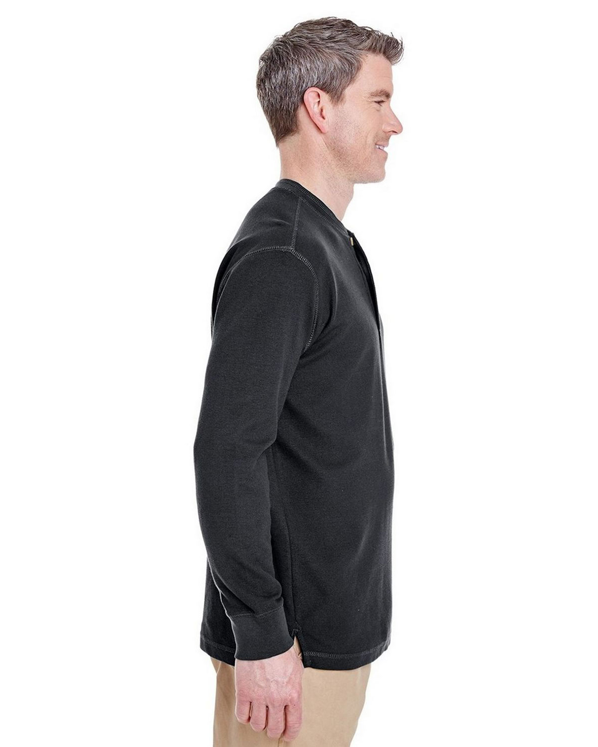 UltraClub 8456 Men Mini Thermal Henley | GotApparel.com
