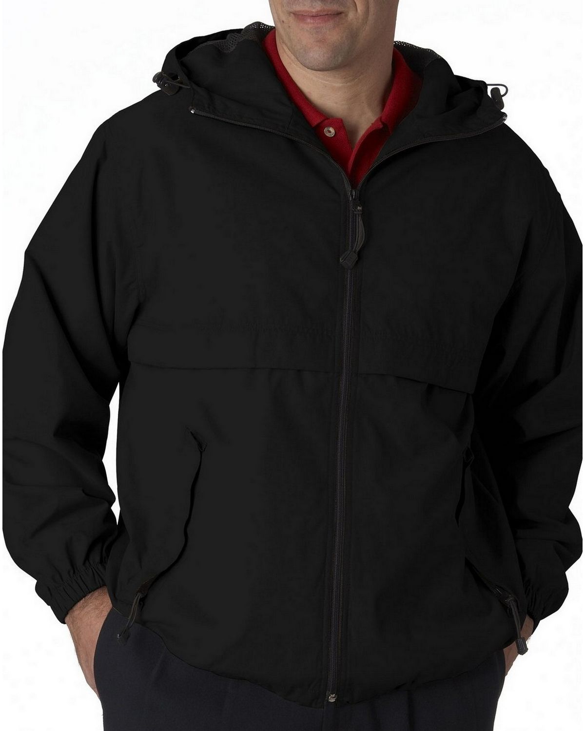 UltraClub 8908 Men Microfiber Full-Zip Hooded Jacket | GotApparel.com